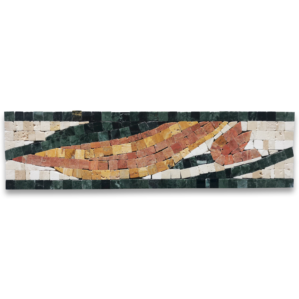 Magnifica Rose 3.1x3.1 Marble Mosaic Border Corner Tile Polished ...