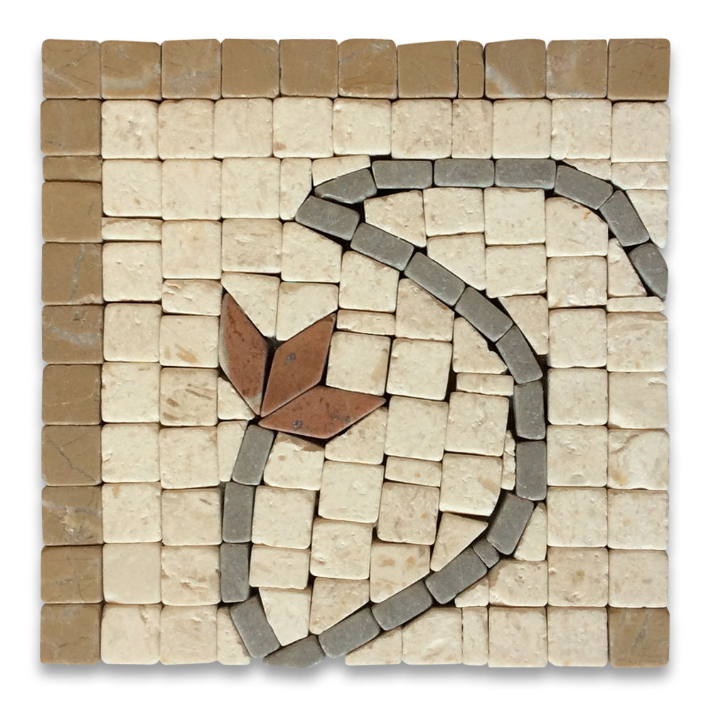 Edera 4x11 Marble Mosaic Border Listello Tile Tumbled - Stone Center Online