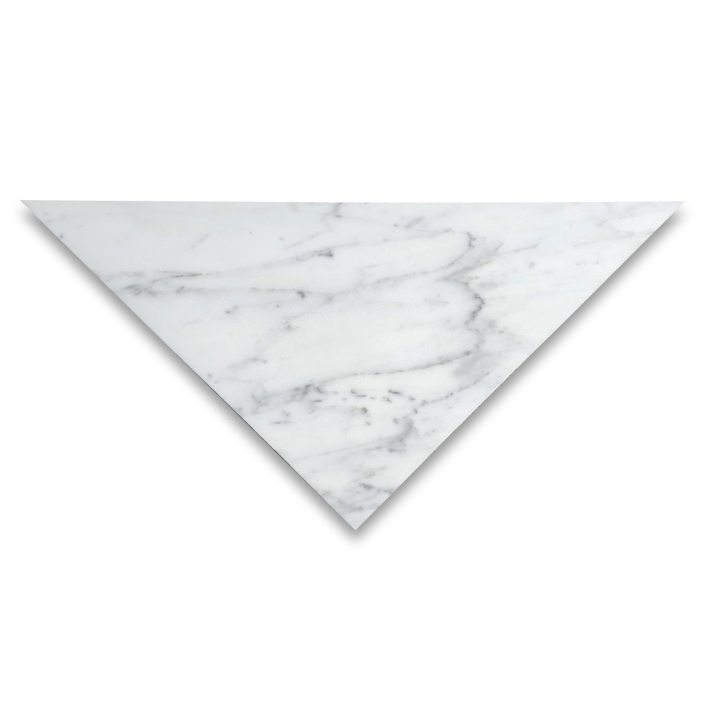 Carrara White Marble 12x12x17 Triangle Tile Honed - Stone Center Online