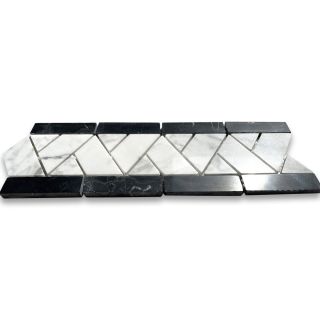 Carrara White Marble Mosaic Border Listello Tile