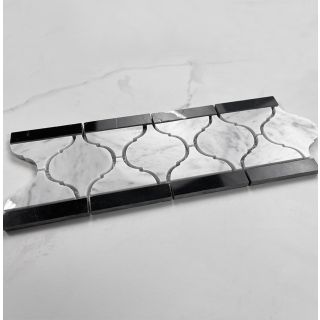 Carrara White Marble Mosaic Border Listello Tile