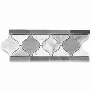 Carrara White Marble Mosaic Border Listello Tile