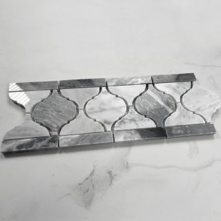 Carrara White Marble Mosaic Border Listello Tile