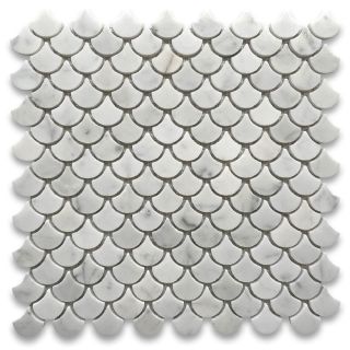 Fish Scale Fan Shape Marble Mosaic Tile | Stone Center Online