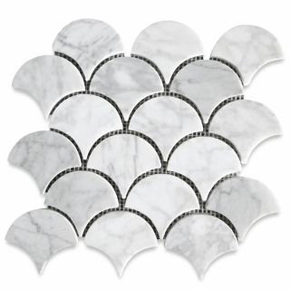 Fish Scale Fan Shape Marble Mosaic Tile | Stone Center Online