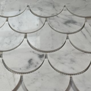 Fish Scale Fan Shape Marble Mosaic Tile | Stone Center Online