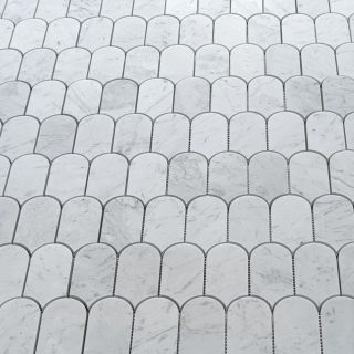 Fish Scale Fan Shape Marble Mosaic Tile | Stone Center Online