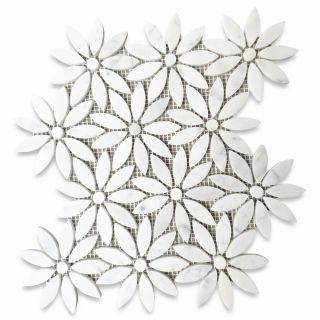 Marble Flower / Leaf Mosaic Tile | Stone Center Online