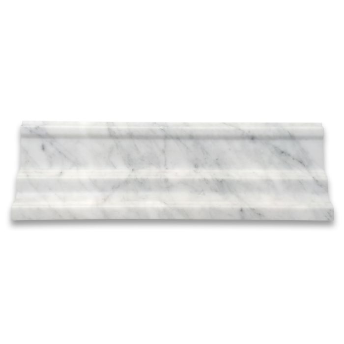 Carrara White Marble Large Cap Crown Square Edge Trim Molding Honed ...