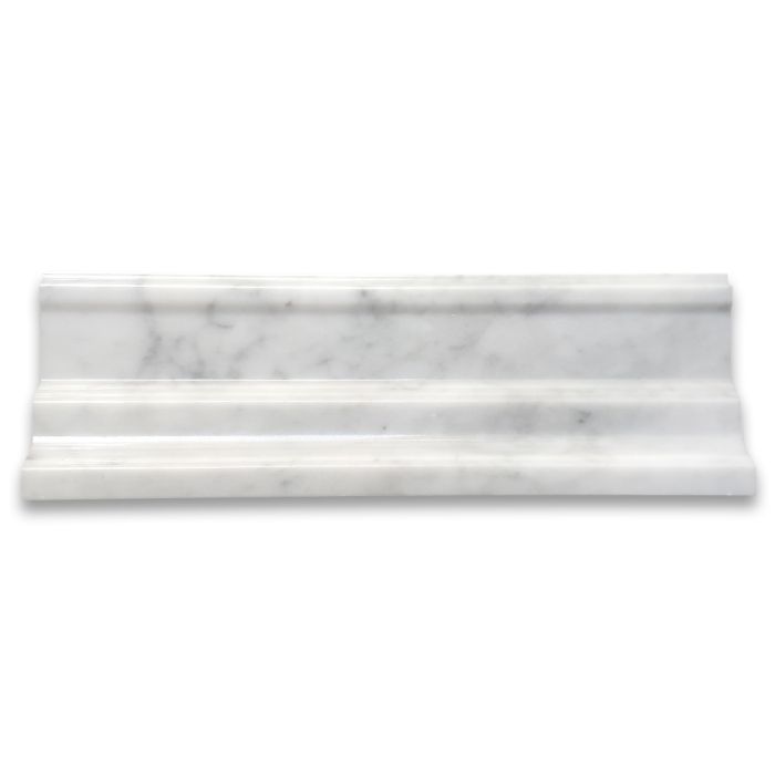 Carrara White Marble Large Cap Crown Square Edge Trim Molding Polished ...