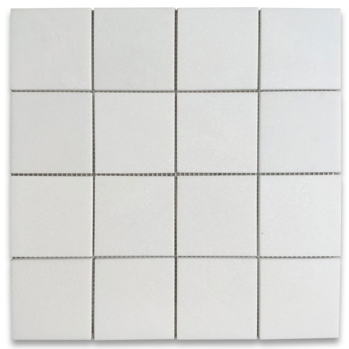 Thassos White Marble 3x3 Square Mosaic Tile Honed - Stone Center Online