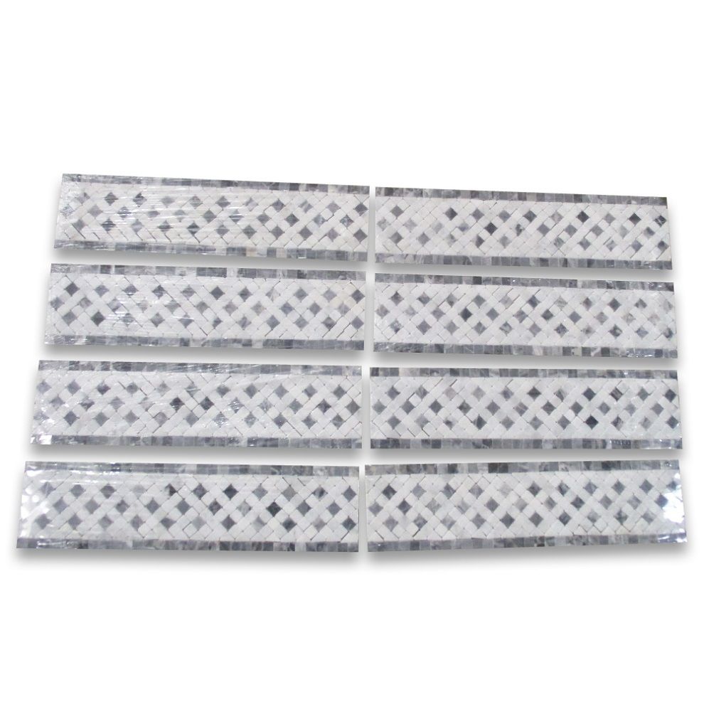 Carrara White Marble 2x12 Tile Polished