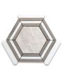 Athens Silver Cream Marble 5 inch Hexagon Georama Geometric Mosaic Tile ...