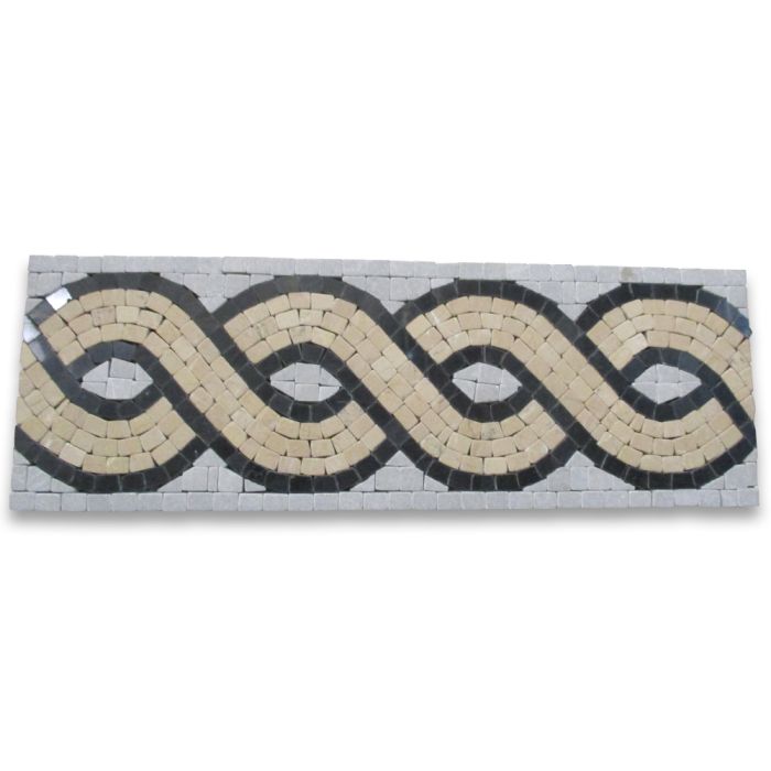 Wave Nova 4x12 Marble Mosaic Border Listello Tile Tumbled - Stone ...