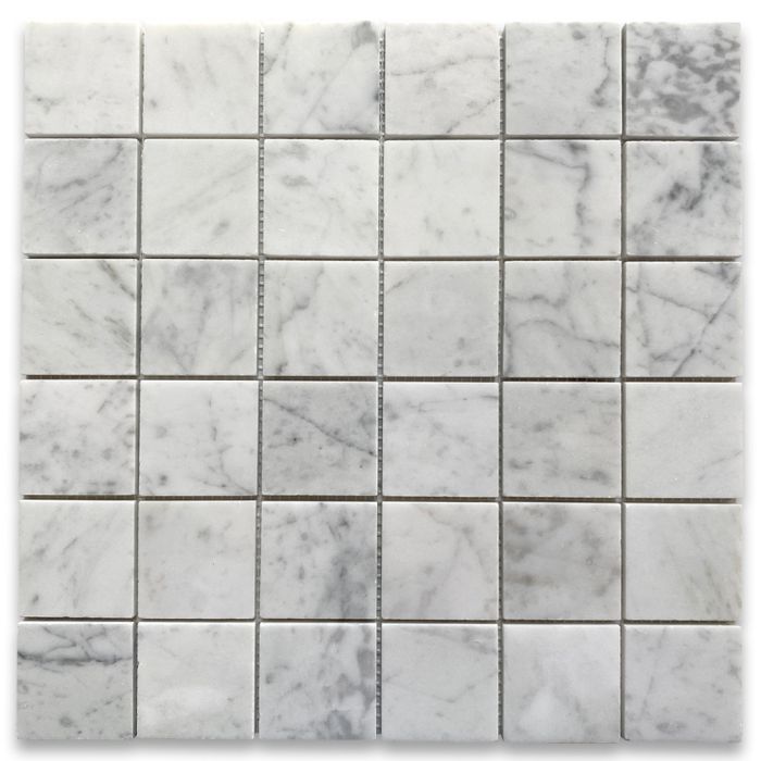 Carrara White Marble 2x2 Square Mosaic Tile Polished - Stone Center Online